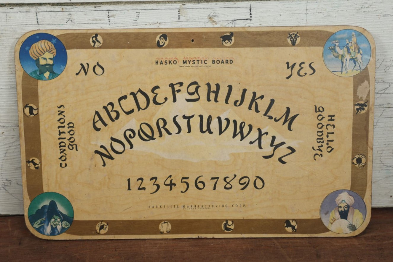 Lot 004 - Vintage Hasko Mystic Board Talking Spirit Board Ouija Board, – Memory Hole Vintage