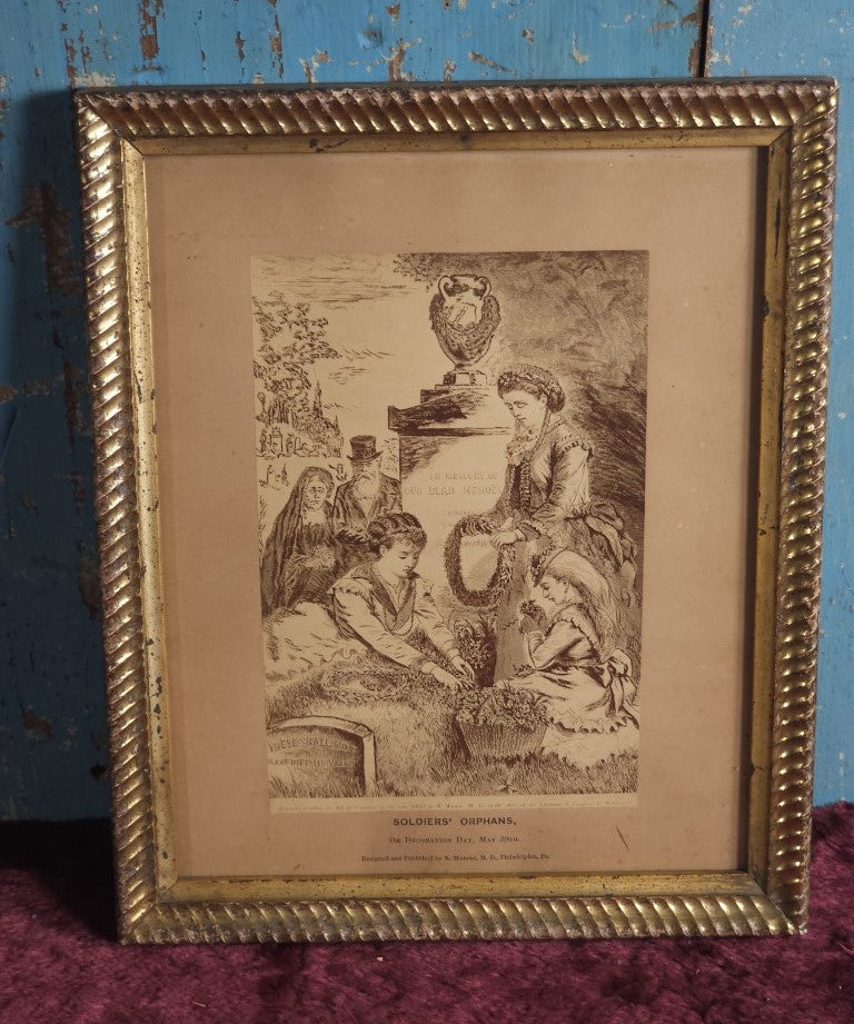 Lot 002 - Antique Soldiers' Orphans Mourning Print, Dated 1871, Publis ...