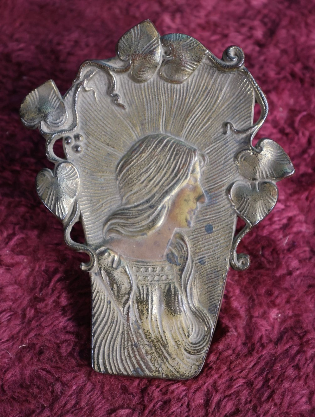 Lot 116 - Antique Art Nouveau Spring Clip With Lady Head, Markings ...
