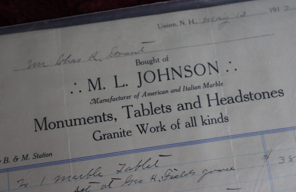 Lot 104 - Antique Funeral Ephemera, M.L. Johnson Manufacturer Of Ameri ...