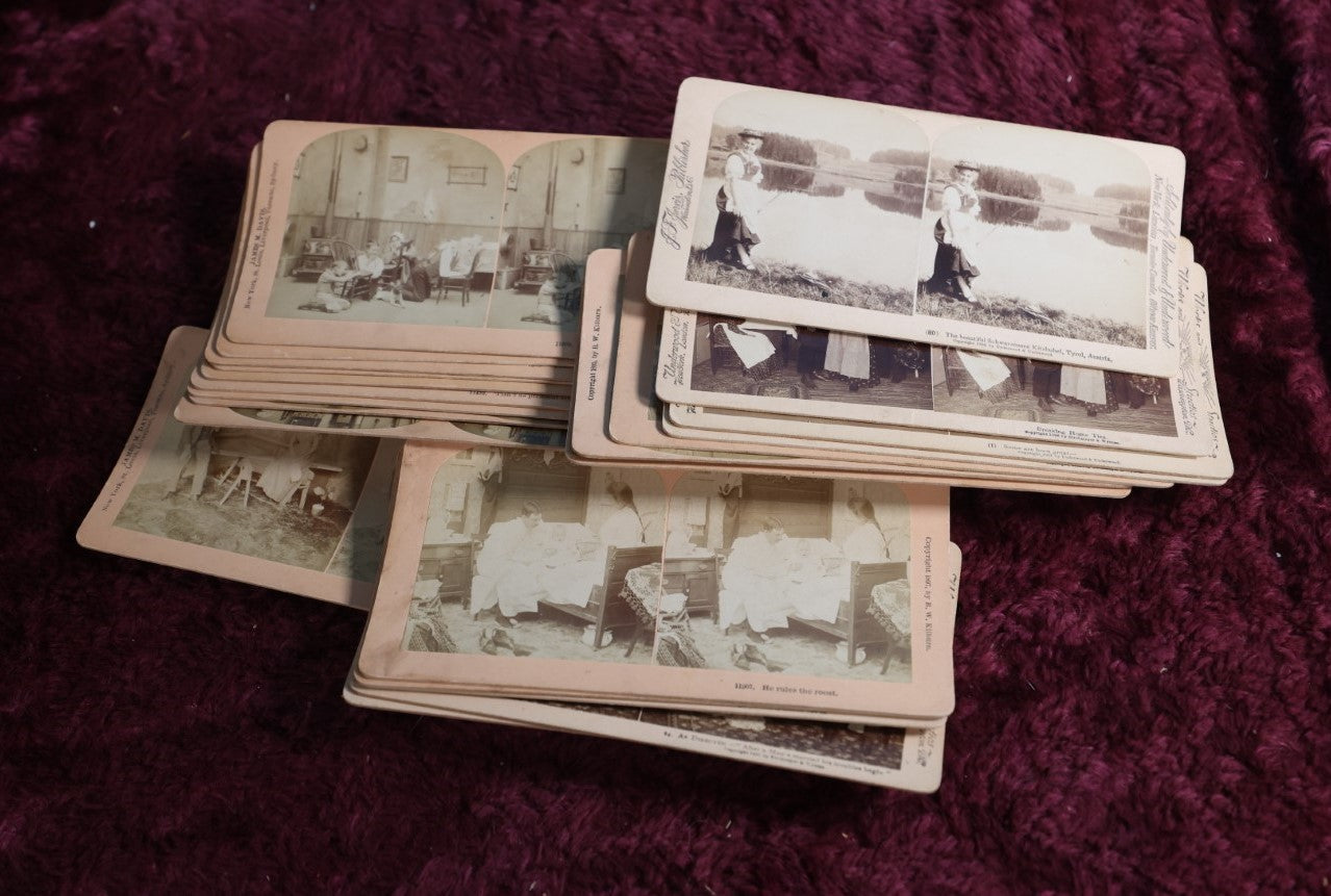 Lot 126 - Grouping Of 23 Antique Stereo Optic Stereo Cards, Comic Scen ...