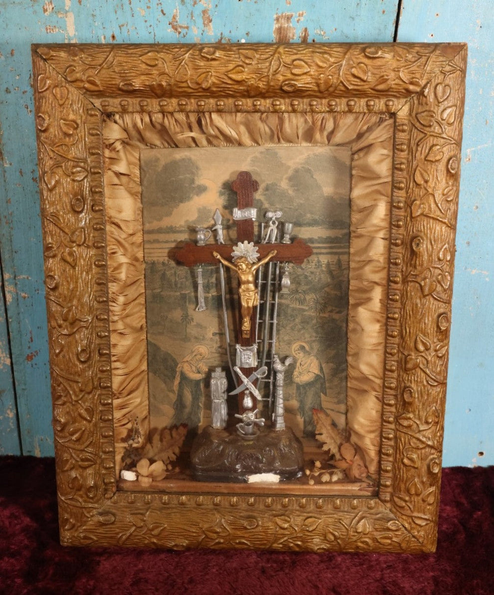Lot 020 - Antique Thy Kingdom Come Religious Shadow Box, Jesus Christ ...
