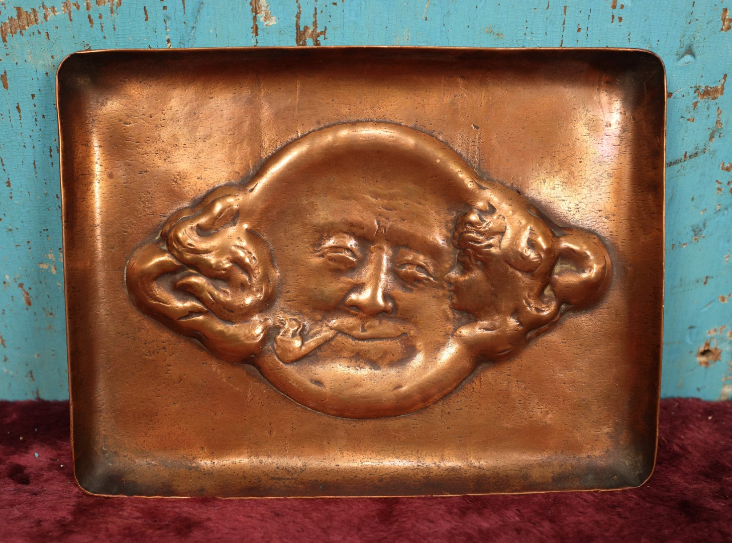 Lot 081 - Antique Metamorphic Moon Man Smoking Pipe, Smoke Becomes Hai ...