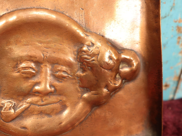 Lot 081 - Antique Metamorphic Moon Man Smoking Pipe, Smoke Becomes Hai ...