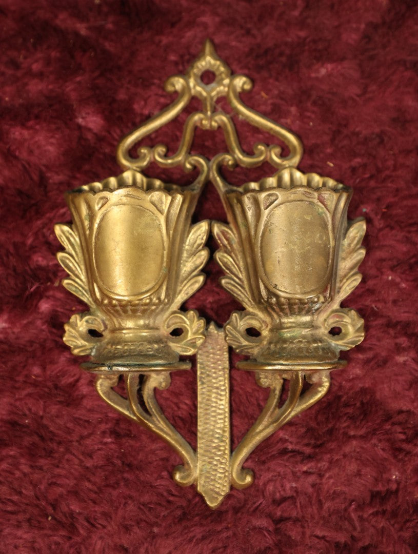 Lot 110 - Antique Cast Metal Double Wall Pocket Match Safe Match Holde ...