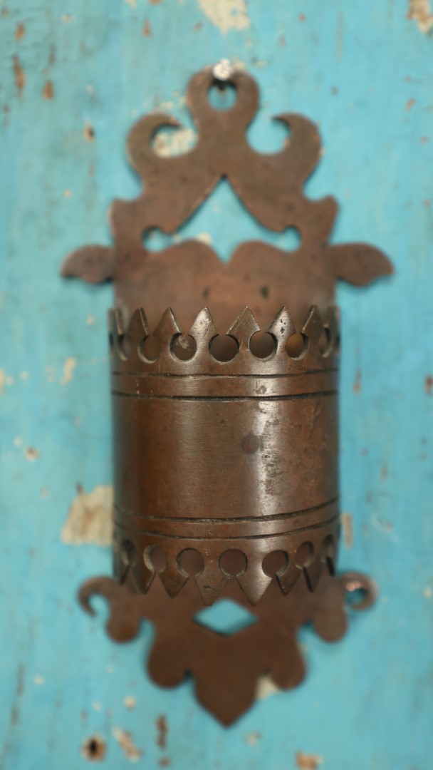 Lot 041 - Antique Cut Metal Match Safe With Gothic Design, Brass Or Br ...