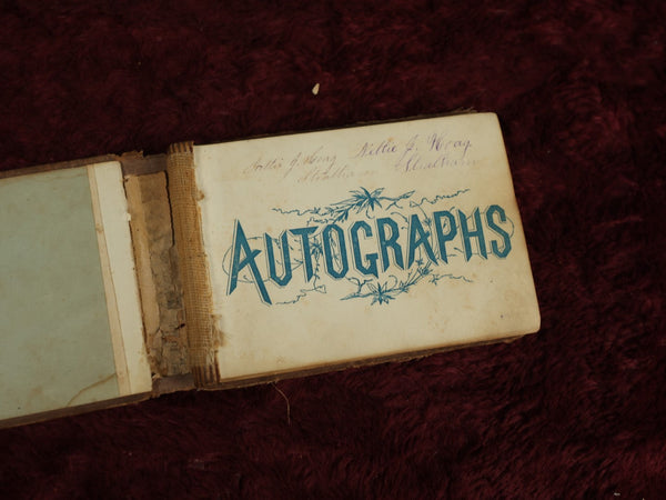 Lot 105 - Antique Victorian Autograph Album With Many Hand Written Aut ...