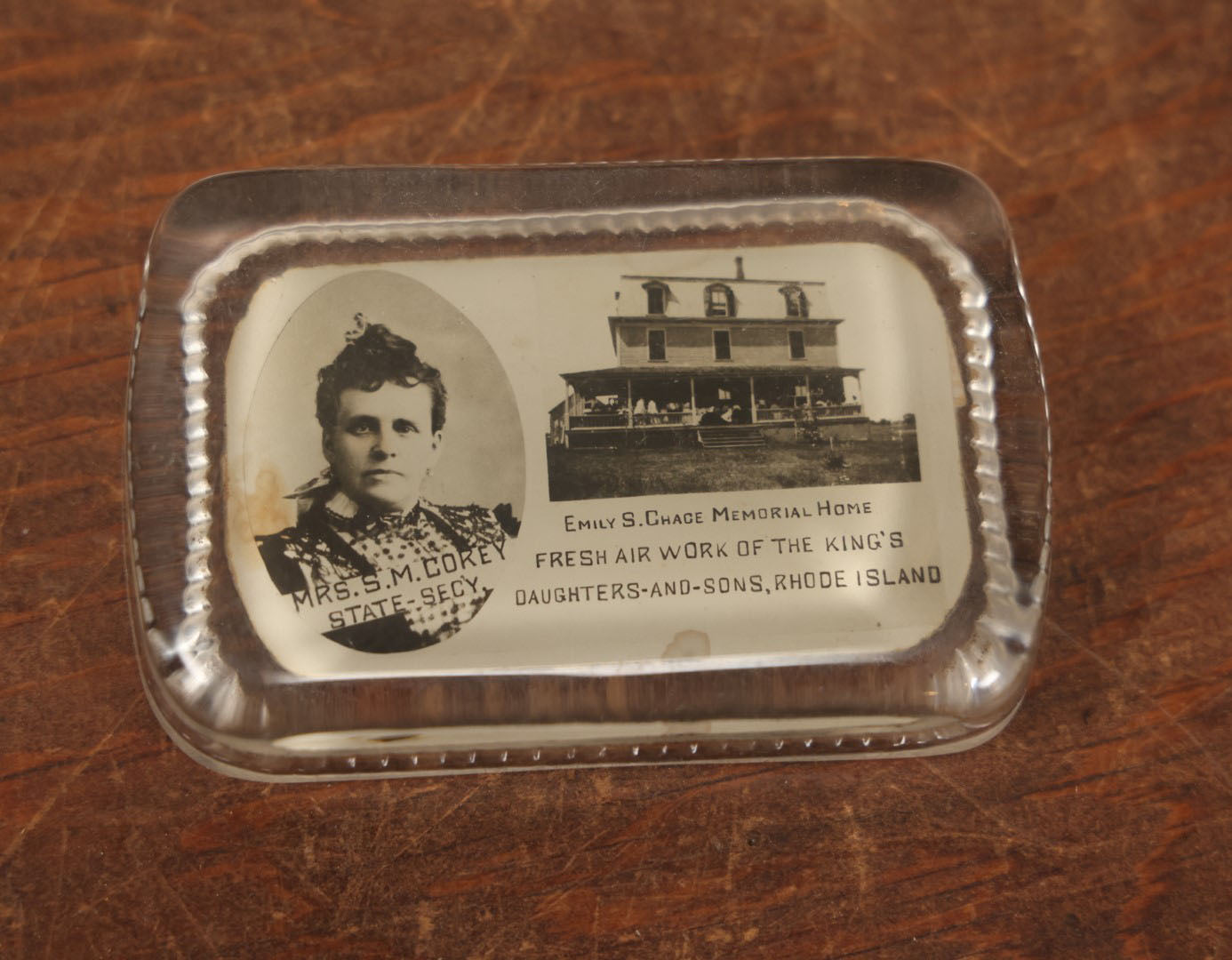 Lot 060 - Antique Paperweight Advertisement For Emily S. Chace Memoria ...