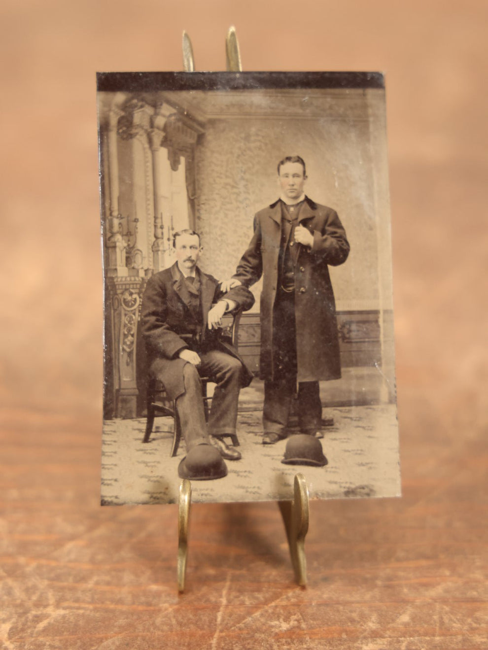 Lot 096 - Single Tintype Photo, Two Men, One Sitting One Standing, Wit ...