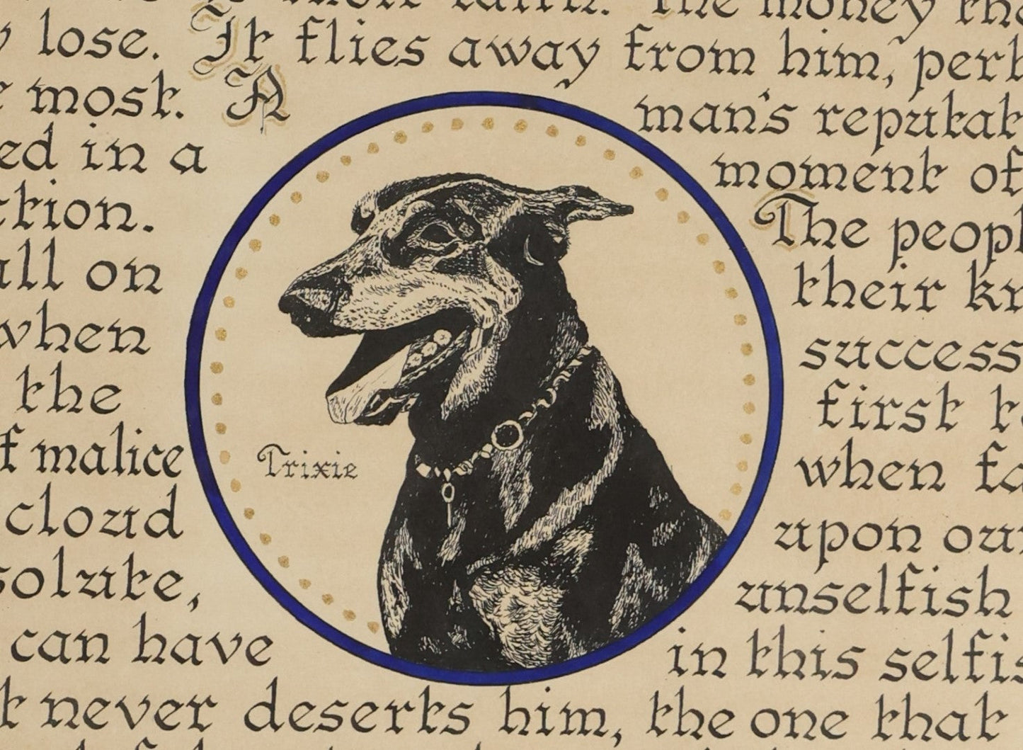 Lot 059 - Vintage Framed Dog Memorial, "Eulogy To A Dog" In Memory Of ...