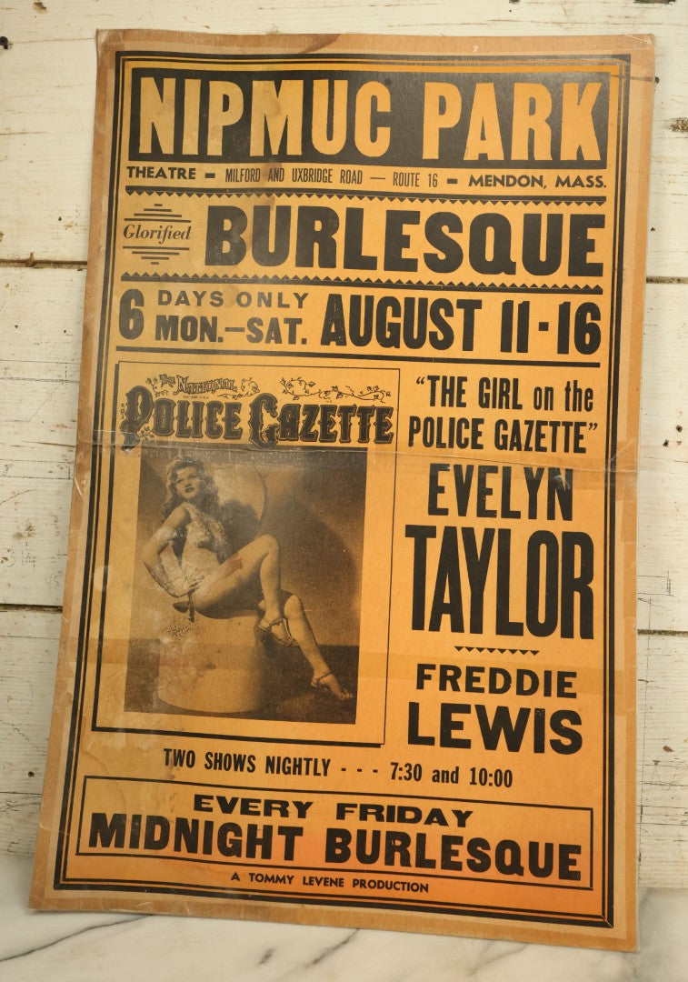 Lot 047 - Vintage Glorified Burlesque Broadside Paper Board Poster Fea ...