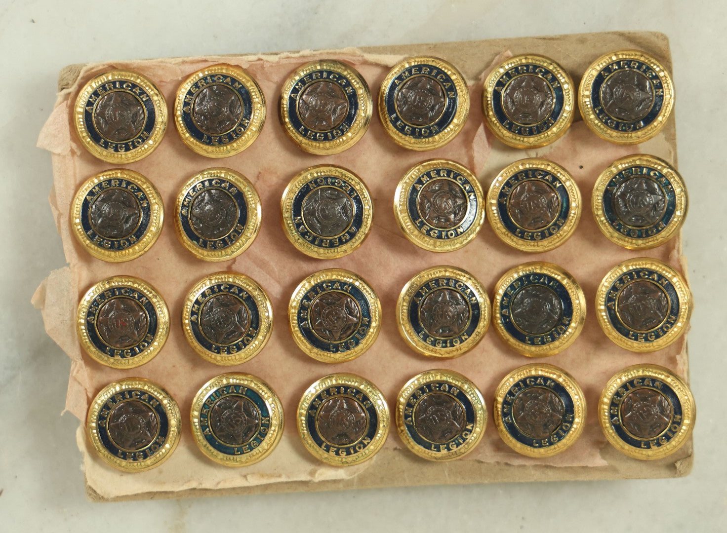 Lot 051 - Grouping Of 24 Vintage American Legion Brass Buttons, With S ...