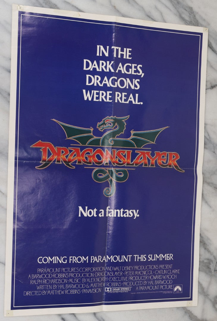 Lot 122 - Vintage Dragon Slayer Movie Poster, 1981, Paramount Pictures – Memory Hole Vintage