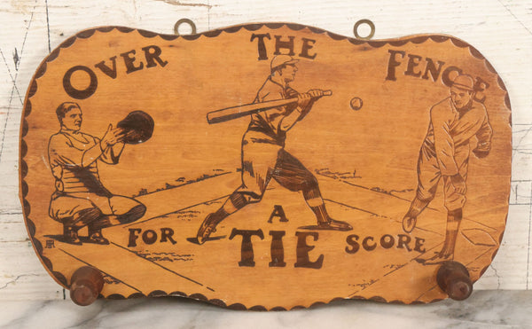 Lot 049 - Antique "Over The Fence" Flemish Art Pyrography Wood Burned ...