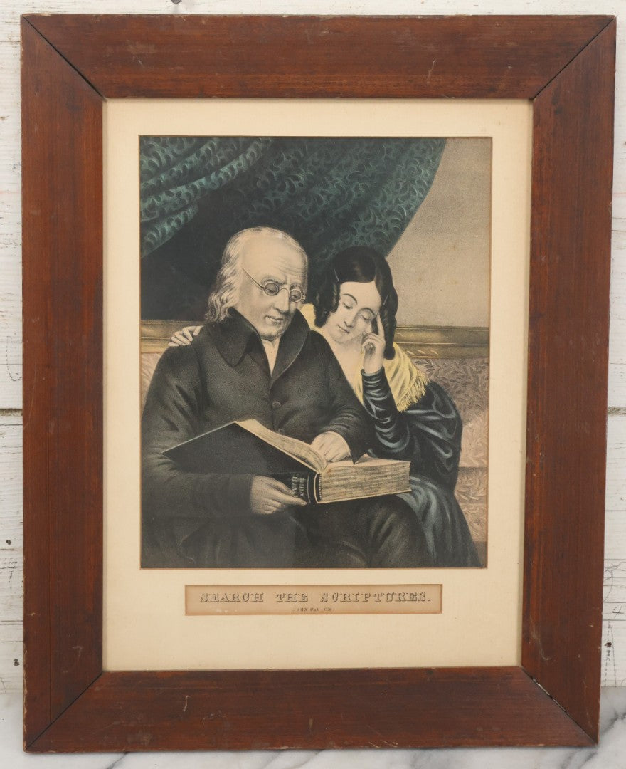 Lot 048 - Antique Hand Colored Lithograph Print Titled "Search The Scr ...