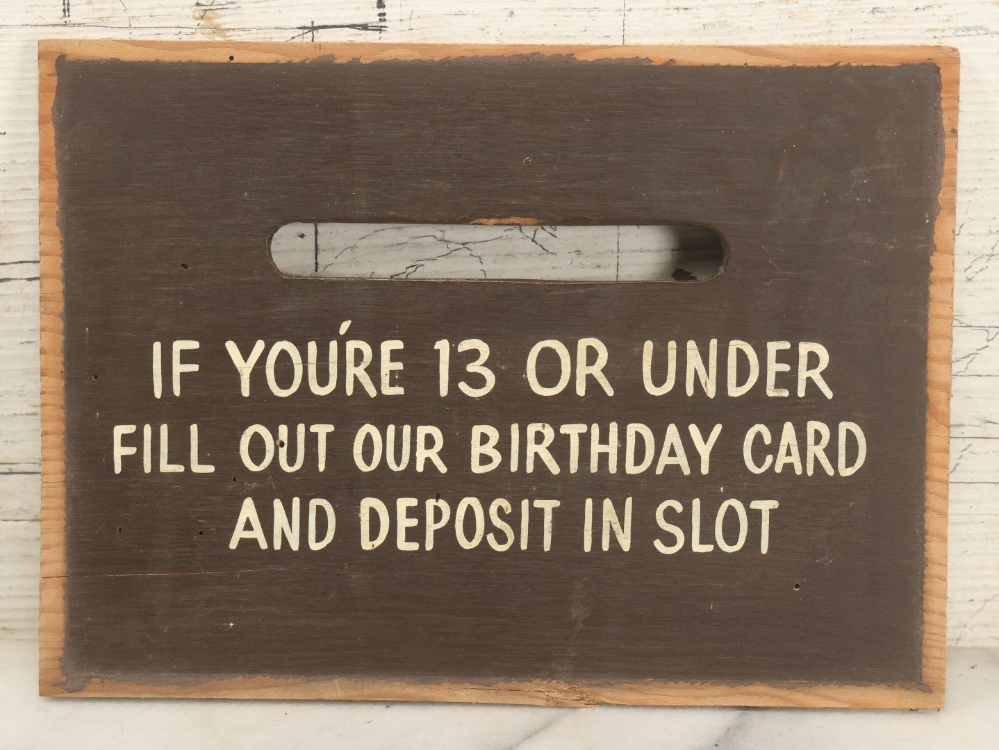 Lot 138 - Vintage Hand Painted Birthday Card Drop Box Front Cover, "If ...