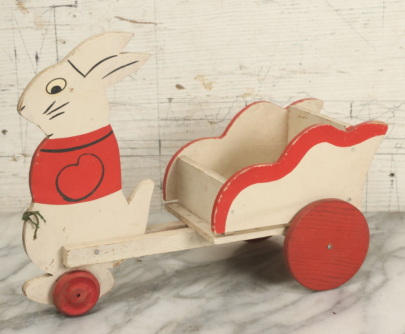 Lot 015 - Vintage Folk Art Wood Cut Peter Rabbit Pull-Along Toy, Dolls ...