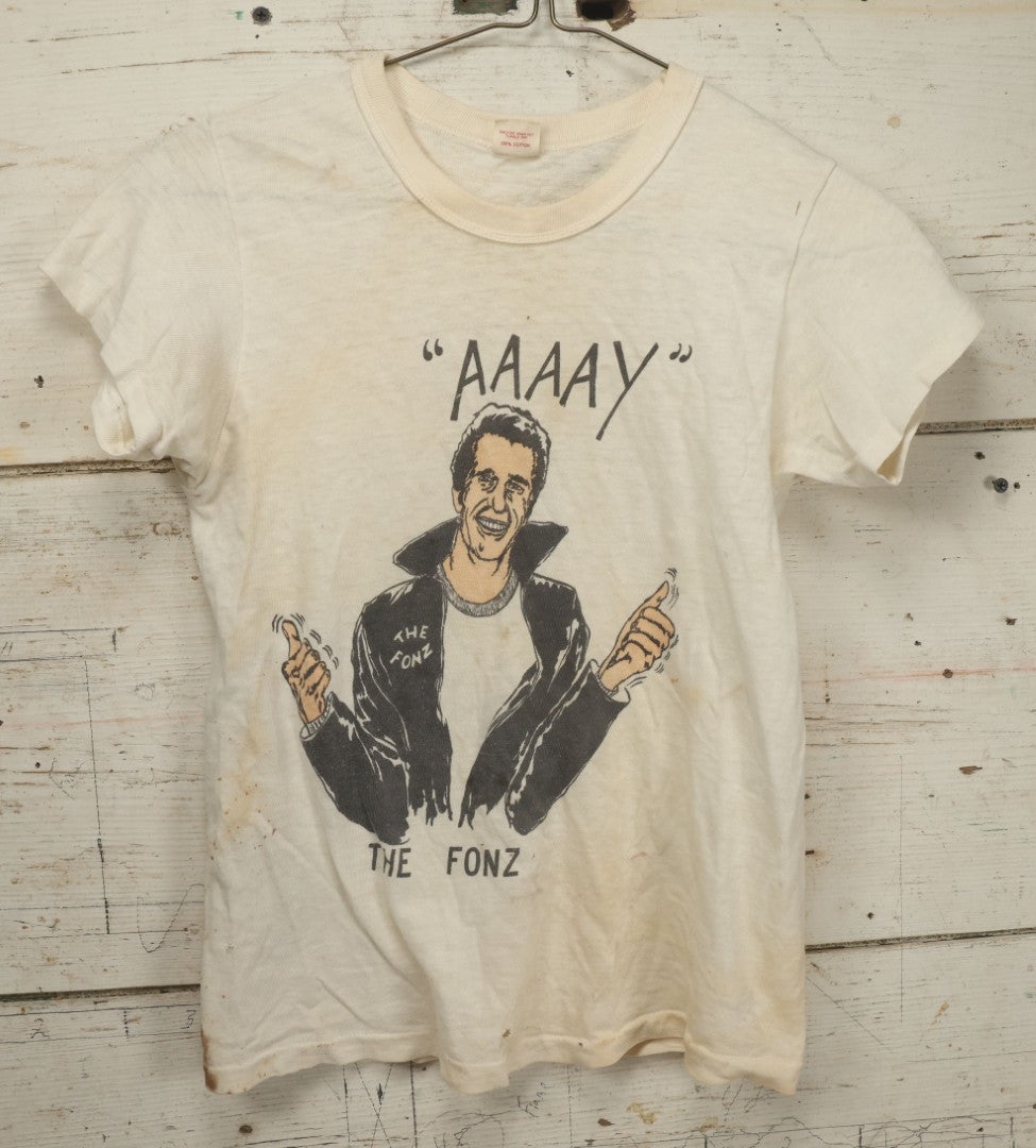 Lot 039 - Vintage "The Fonz" / "Aaaay" Single Stitch T-Shirt From T.V ...