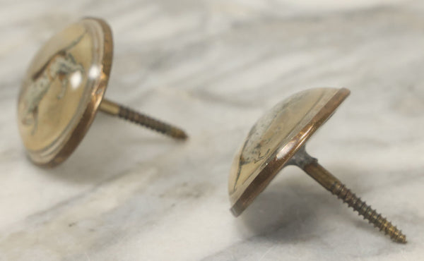 Lot 029 - Pair Of Antique Reverse Painted Glass Knobs With Hunting Dog ...