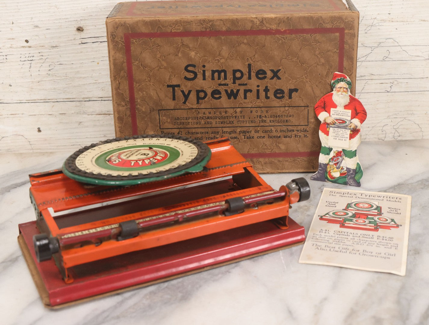 Lot 052 - Antique Tin Lithograph Simplex Typewriter Special Demonstrat ...