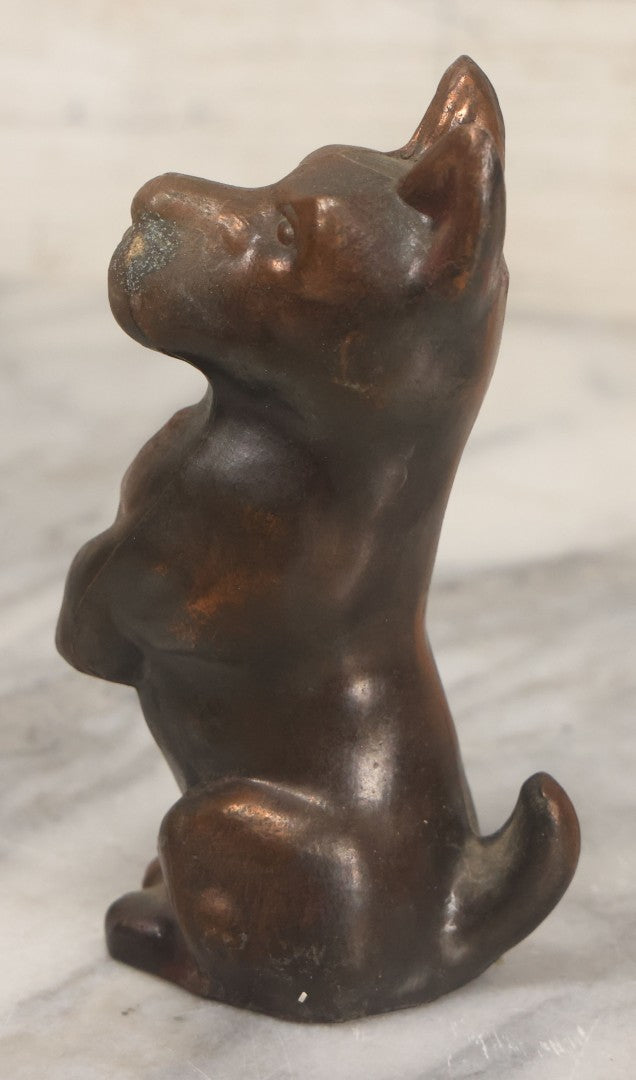 Lot 064 - Vintage Bronzed Pot Metal Begging Scottie Dog Statuette ...