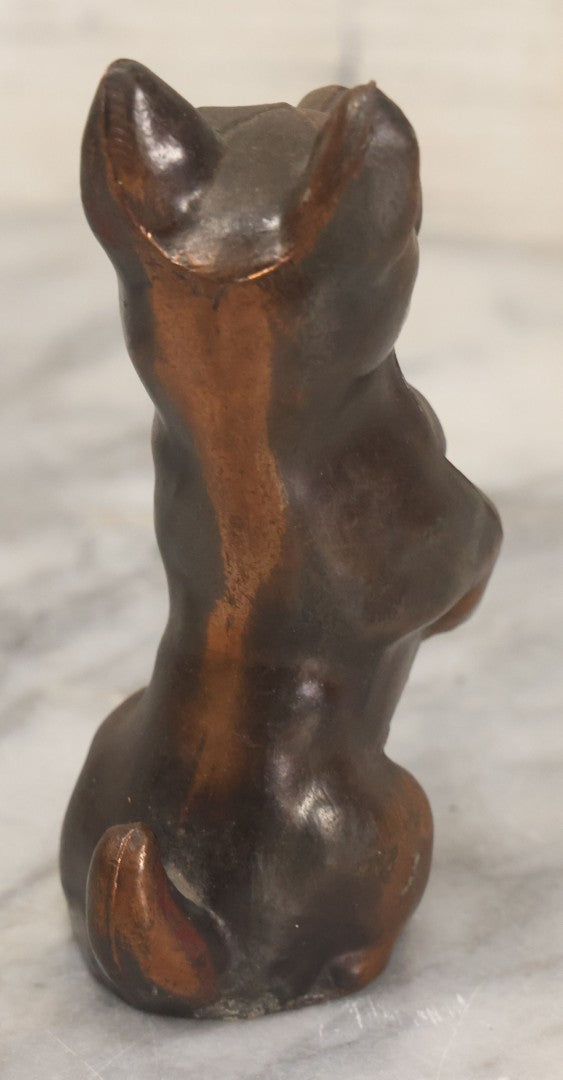 Lot 064 - Vintage Bronzed Pot Metal Begging Scottie Dog Statuette ...