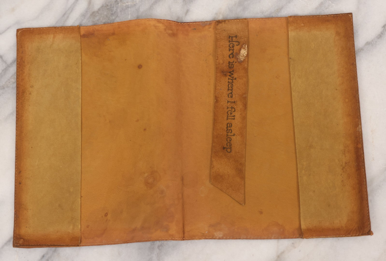 Lot 086 - Antique Hand-Painted Leather Souvenir Book Cover, Native Ame ...