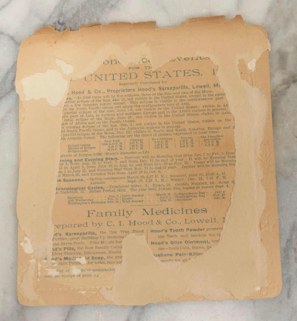 Lot 258 - Pair Of Antique Ephemera Pieces Including Hood's Sarsaparill ...