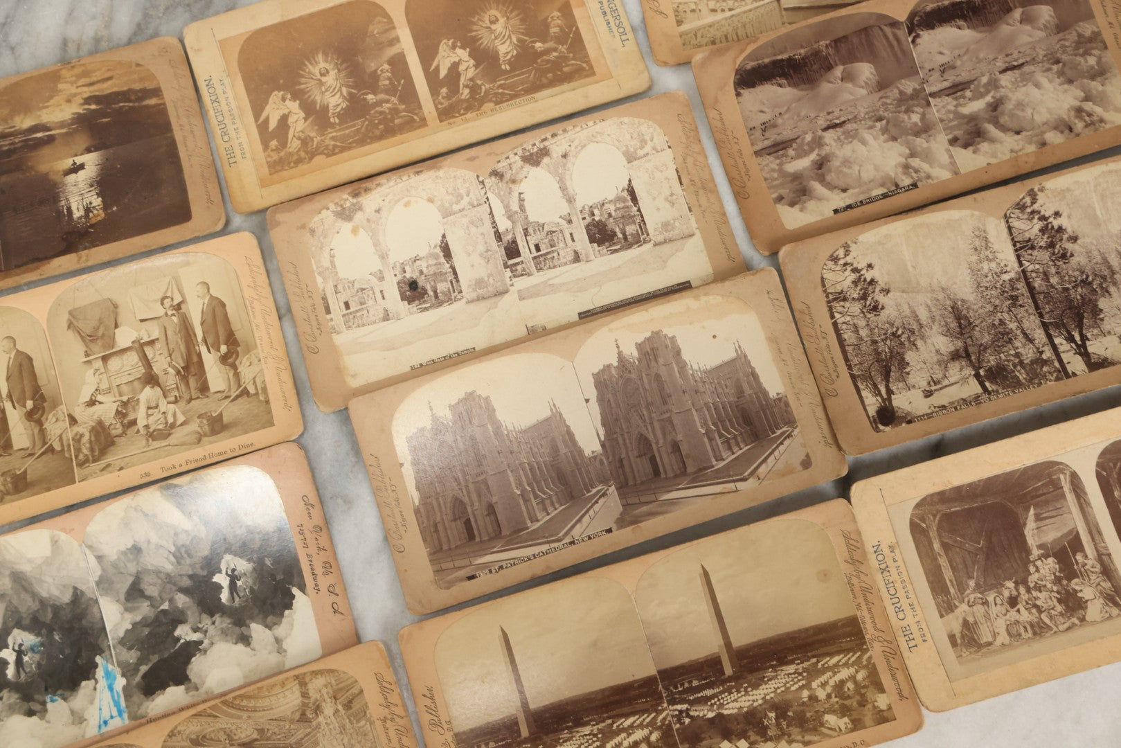 Lot 261 - Grouping Of 14 Antique Stereocards, Including "But Papa Came ...