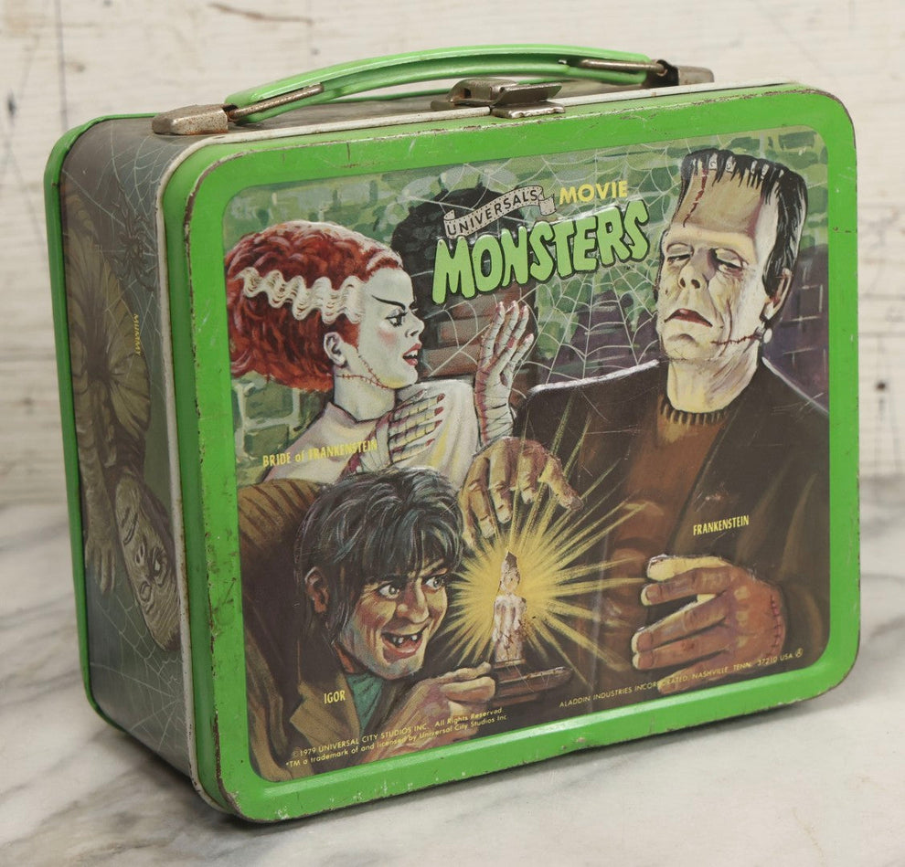 Lot 008 - Vintage Universal Movie Monsters Aladdin Brand Tin Lithograp ...