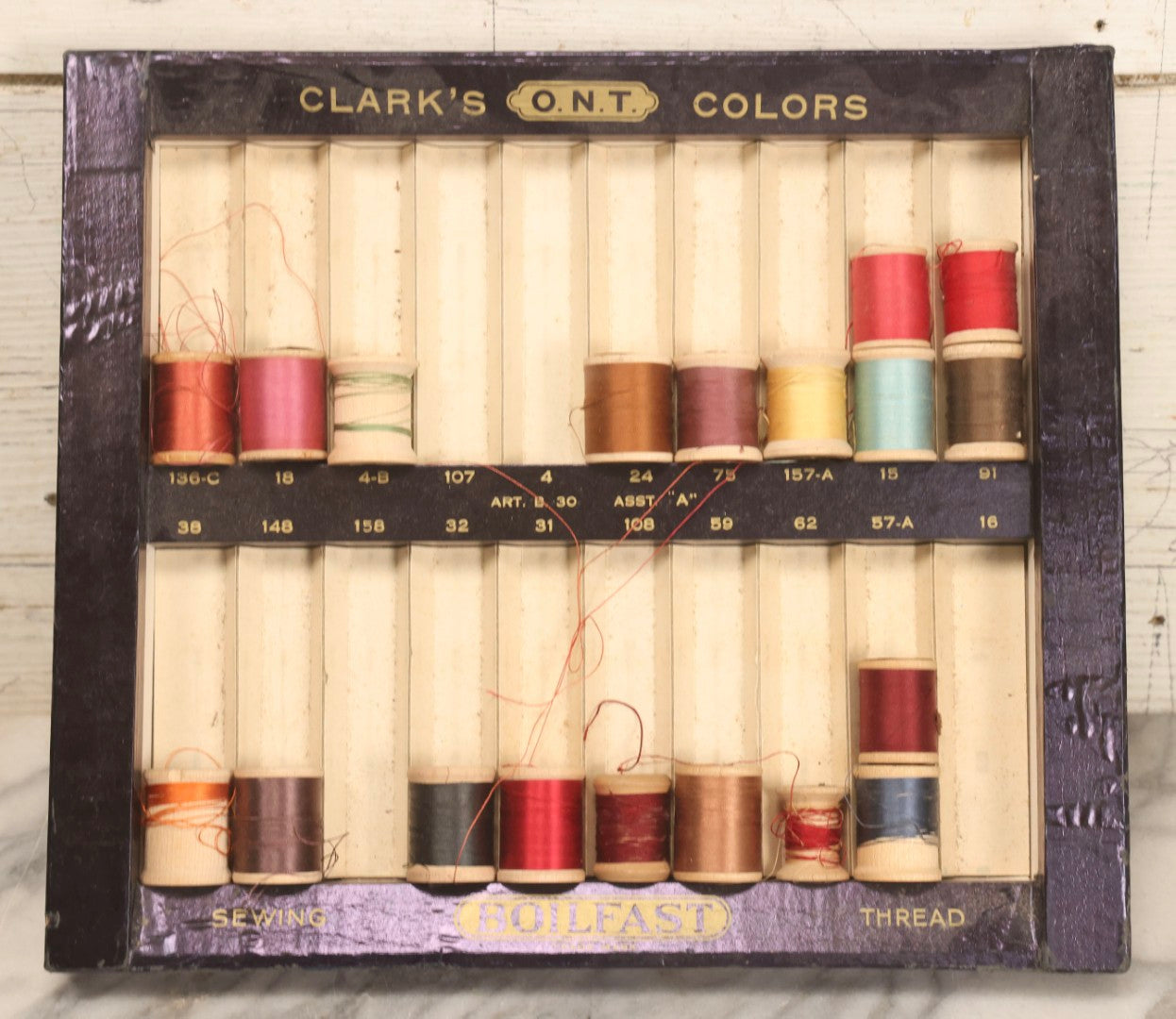 Lot 117 - Antique Clark's O.N.T. Colors Boilfast Sewing Thread Display ...
