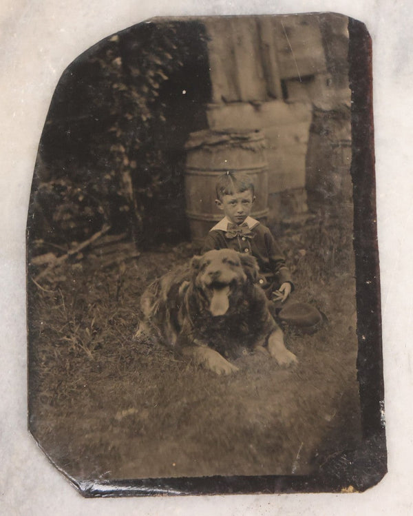 Lot 135 - Antique Uncased Tintype Photograph Depicting Young Boy And H ...