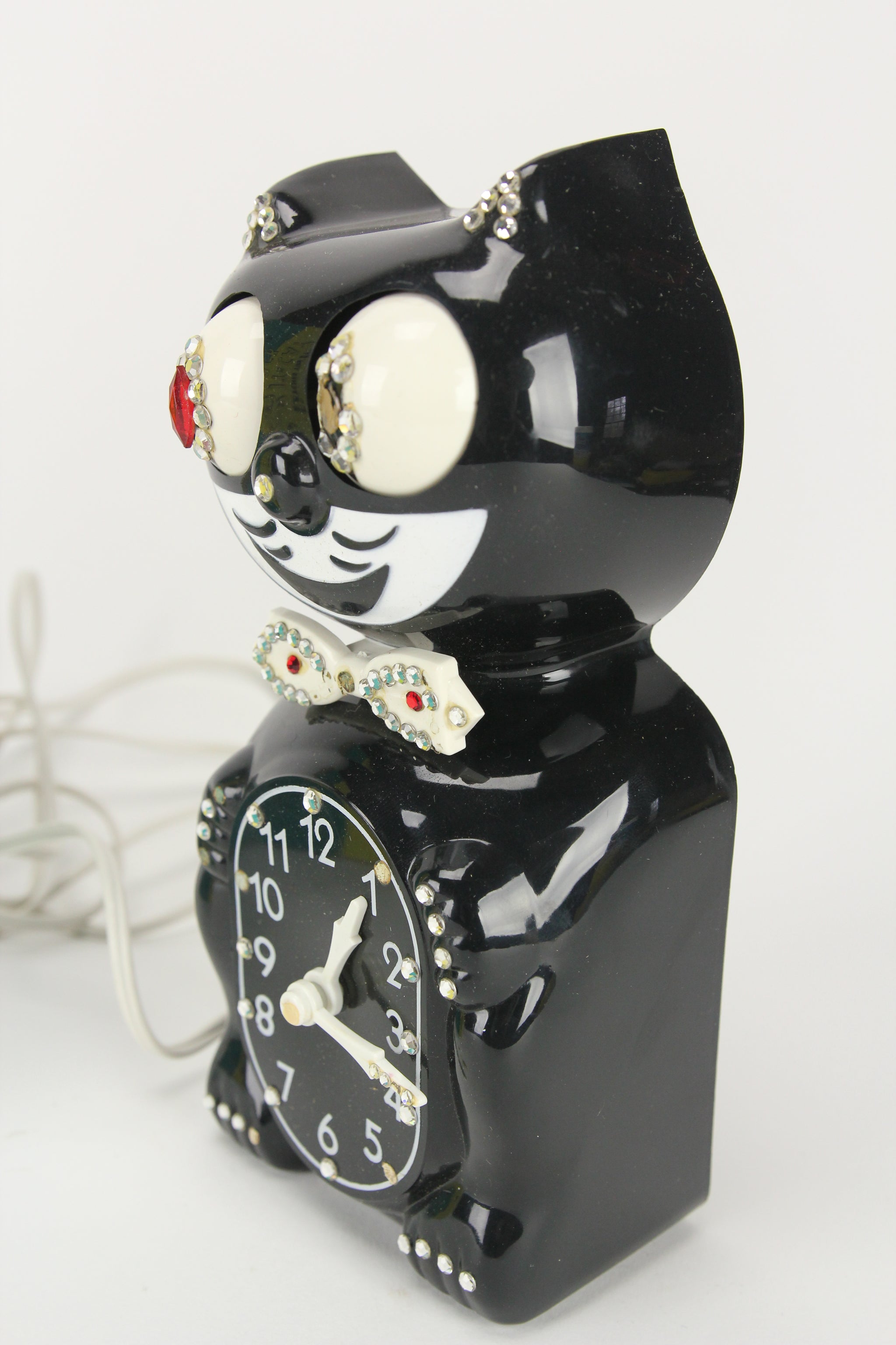 Animated Vintage Jeweled Kit Cat Clock in Original Box (Nonfunctioning ...