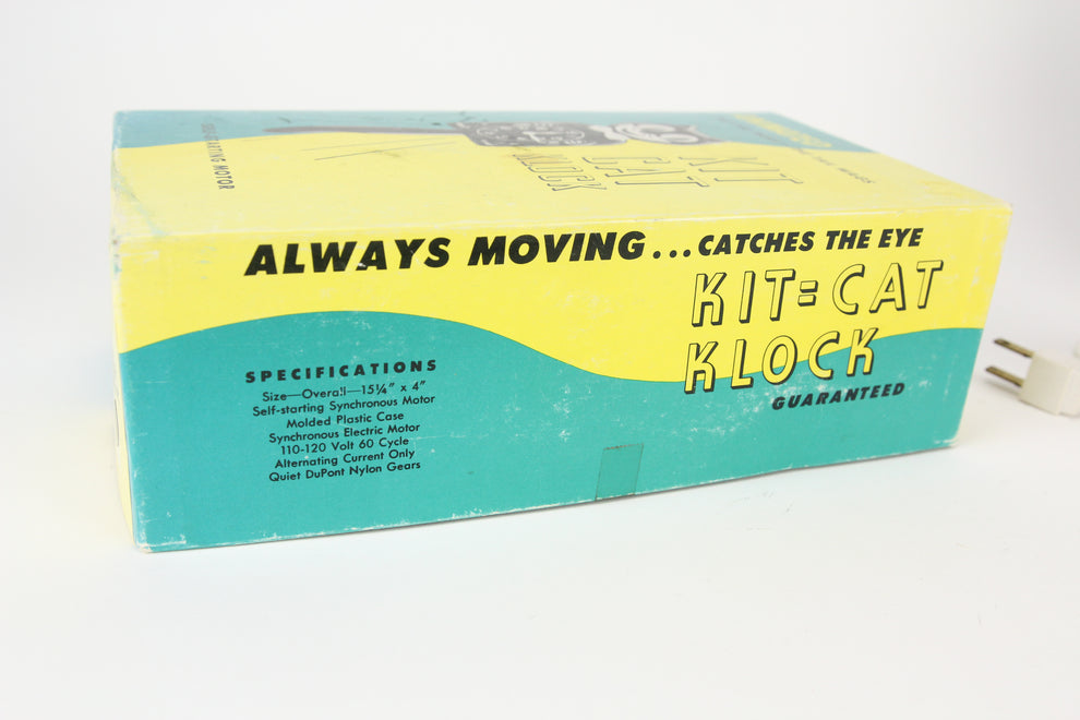 Animated Vintage Jeweled Kit Cat Clock in Original Box (Nonfunctioning ...