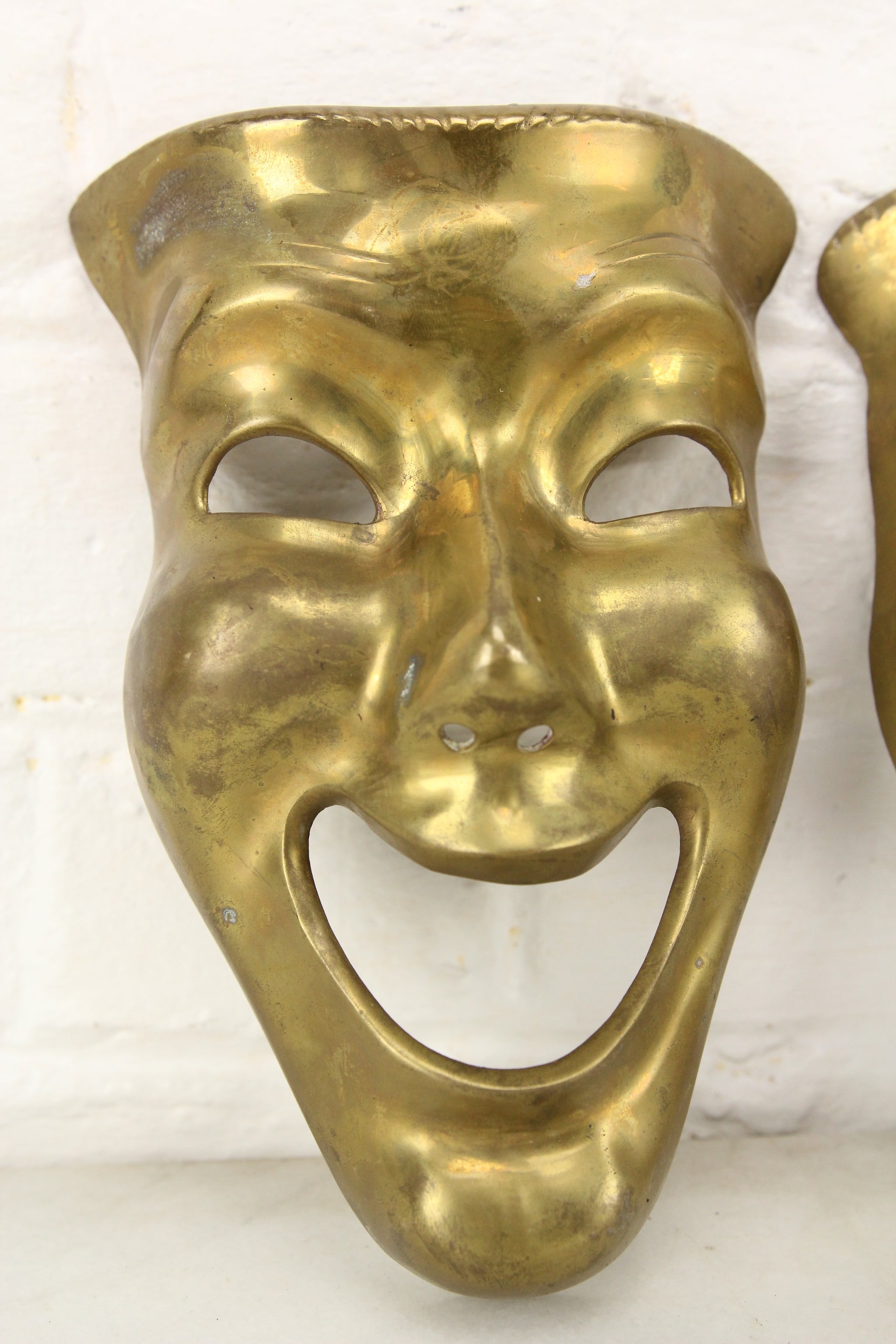 Brass Sock and Buskin Comedy and Tragedy Theater Mask Wall Hangers, In ...