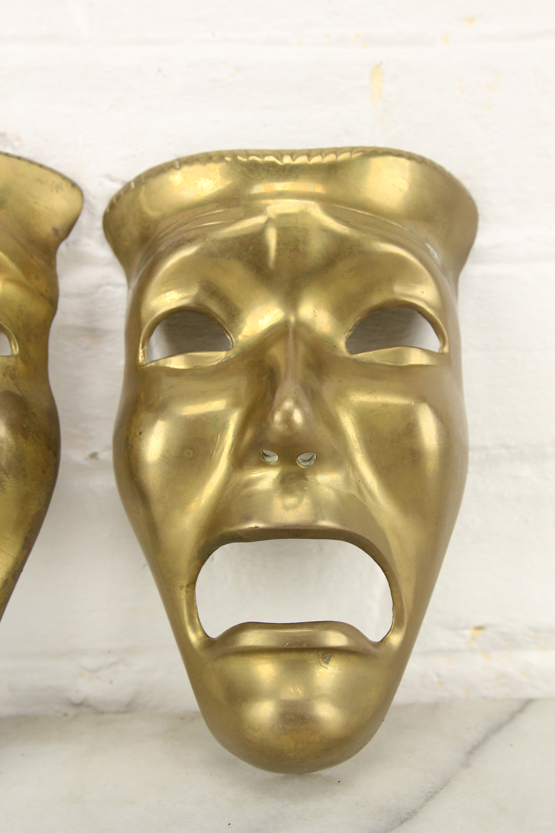 Brass Sock and Buskin Comedy and Tragedy Theater Mask Wall Hangers, In ...