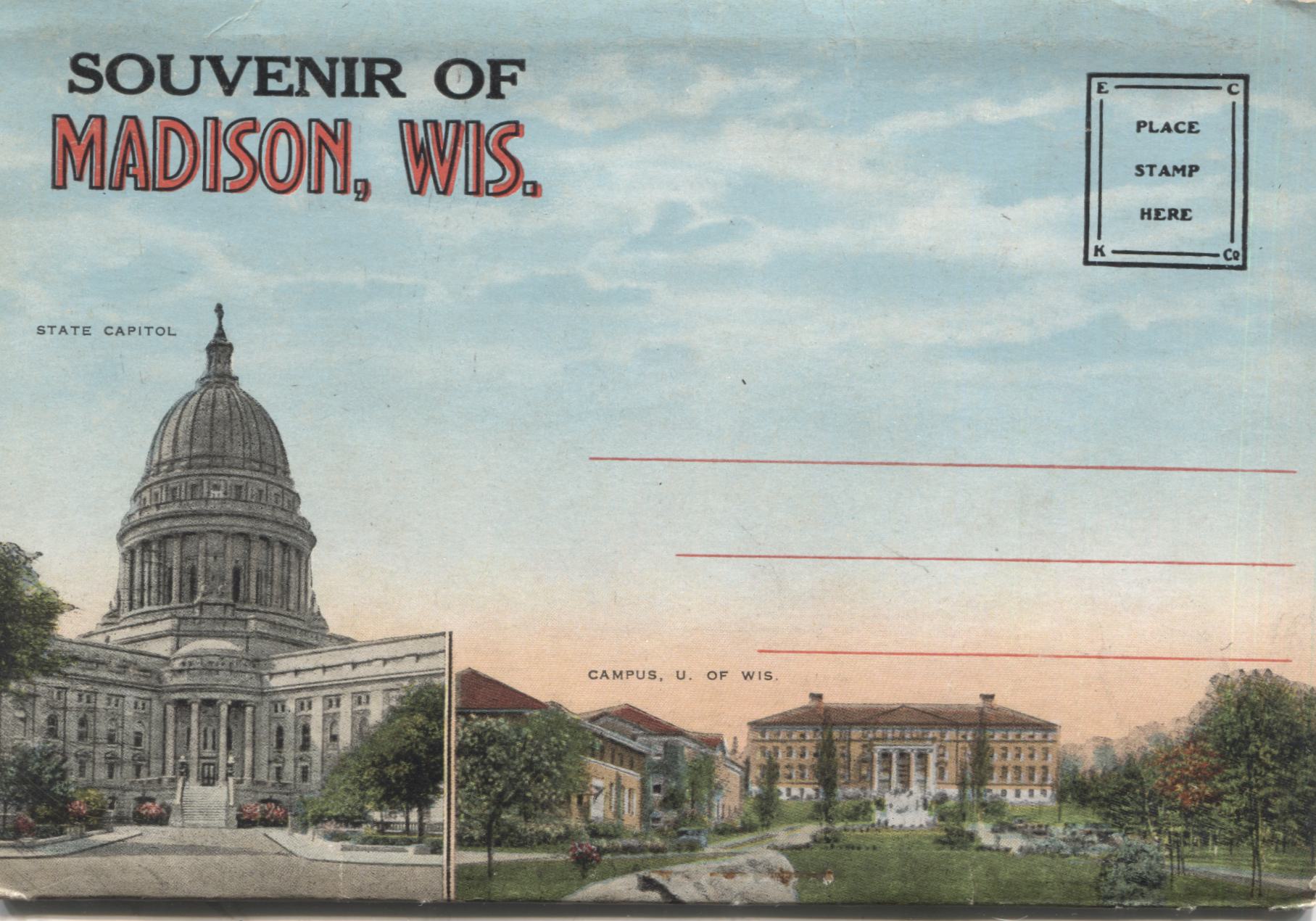 Madison, Wisconsin Vintage Souvenir Postcard Folder – Memory Hole Vintage